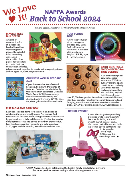Parent's Press Back to School Guide - NAPPA Awards