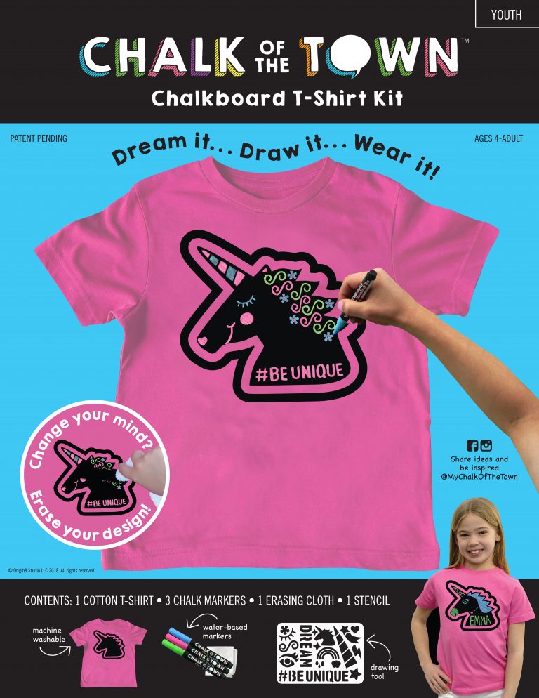 Chalk of the Town Unicorn Chalkboard T-Shirt Kit - NAPPA Awards