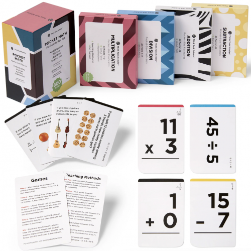 Pocket-Size Math Flash Cards Bundle - Best for Learning | NAPPA Awards